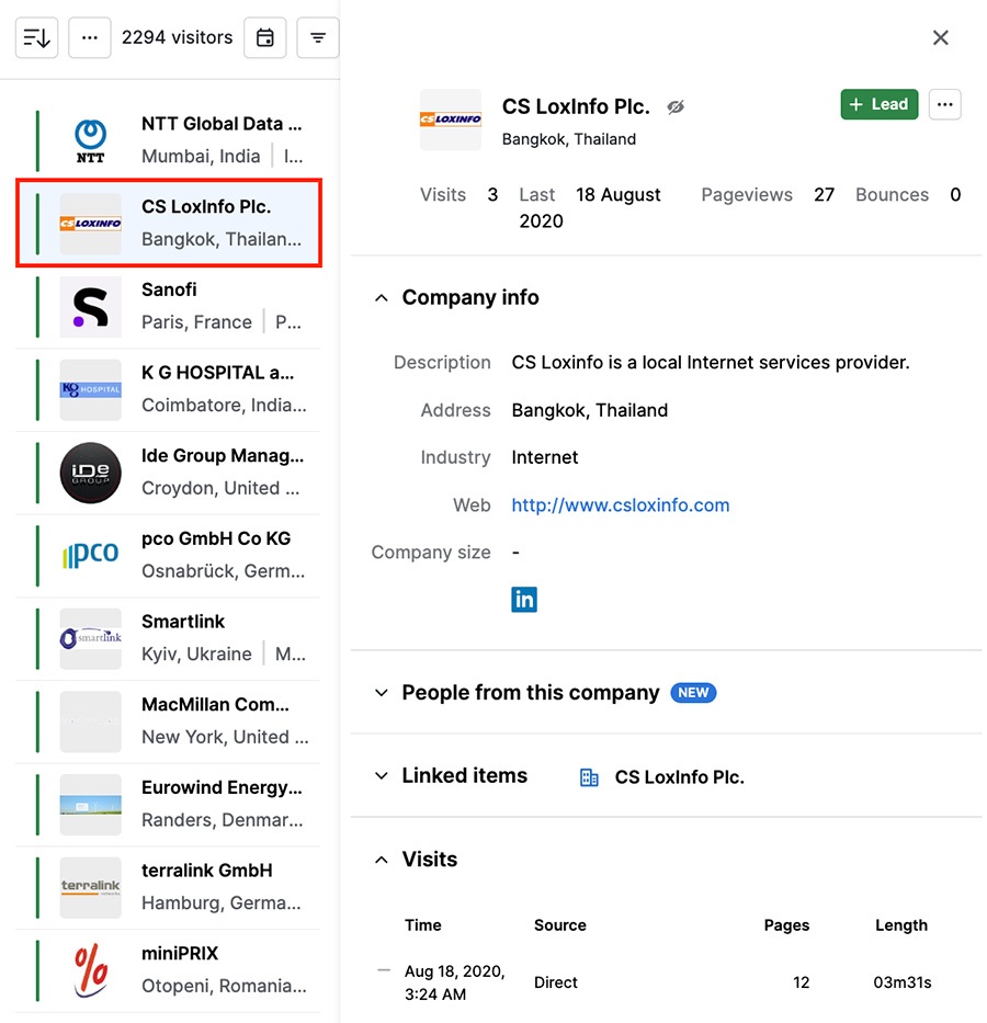 Web Visitors - Knowledge Base | Pipedrive